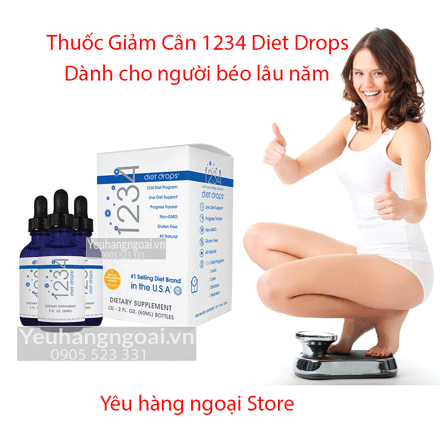 Thuốc Giảm Cân 1234 Diet Drops Made in USA - Dành cho người béo lâu năm(sét 3 chai ...